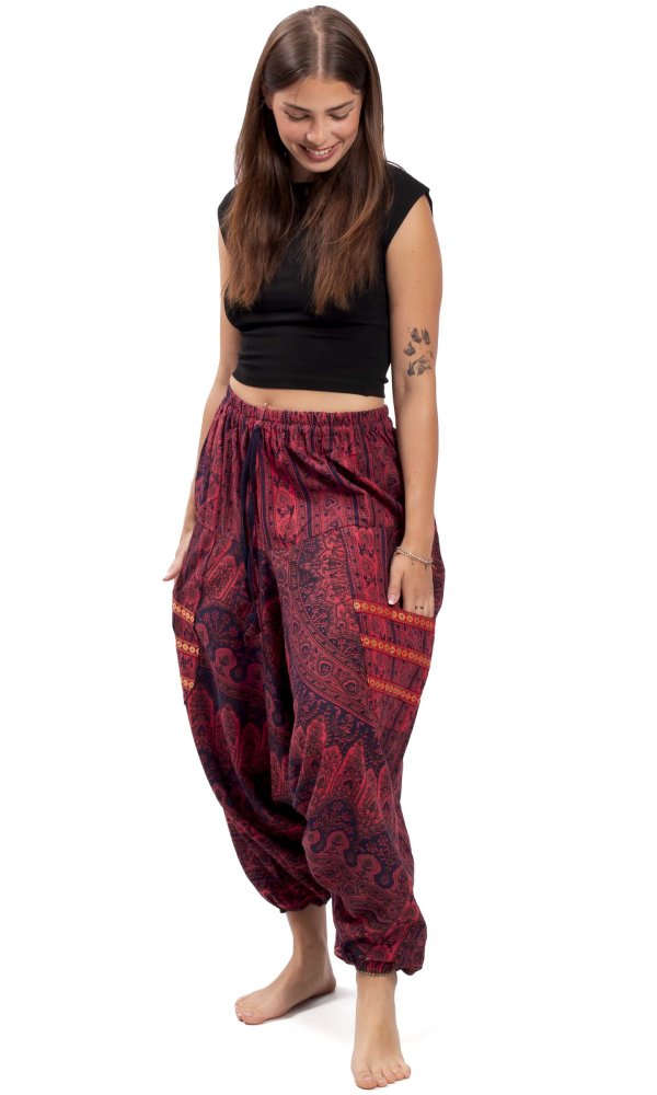 Harémové kalhoty / Sultánky MANDALA červené VI. :: Sivashop